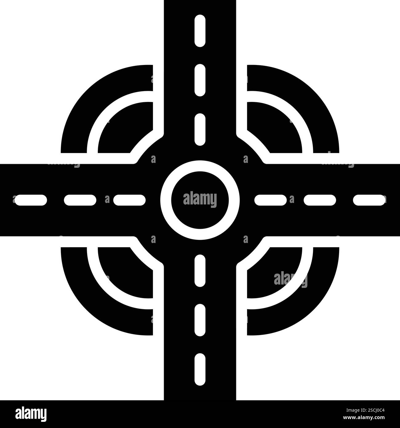 Road intersection Vector Icon Design Illustration Stock Vector Image ...