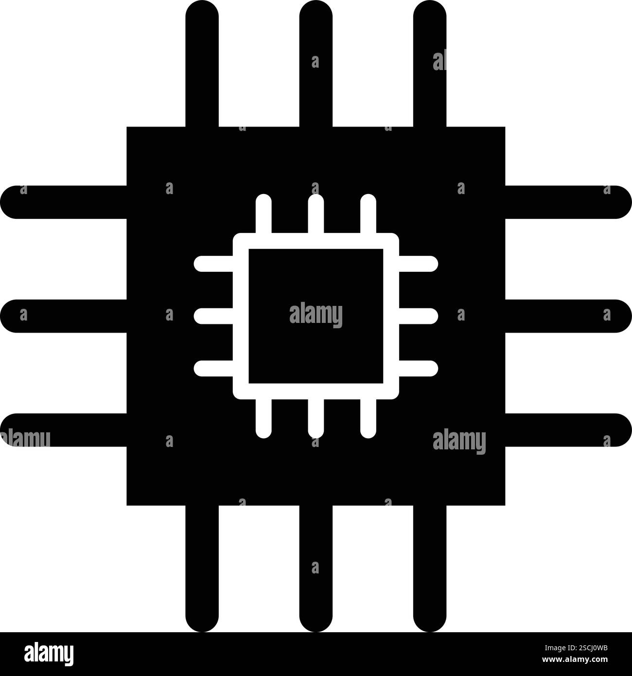 Icon vector microchip Black and White Stock Photos & Images - Alamy