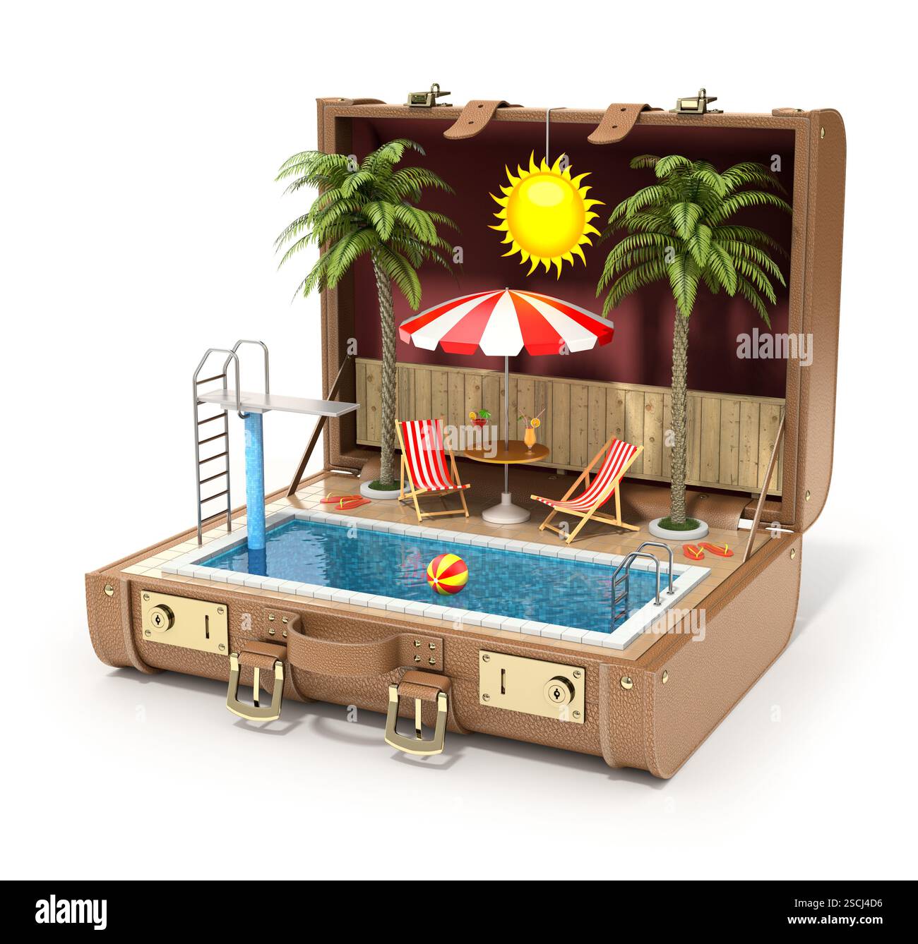 Swimming pool in resort Cut Out Stock Images & Pictures - Alamy