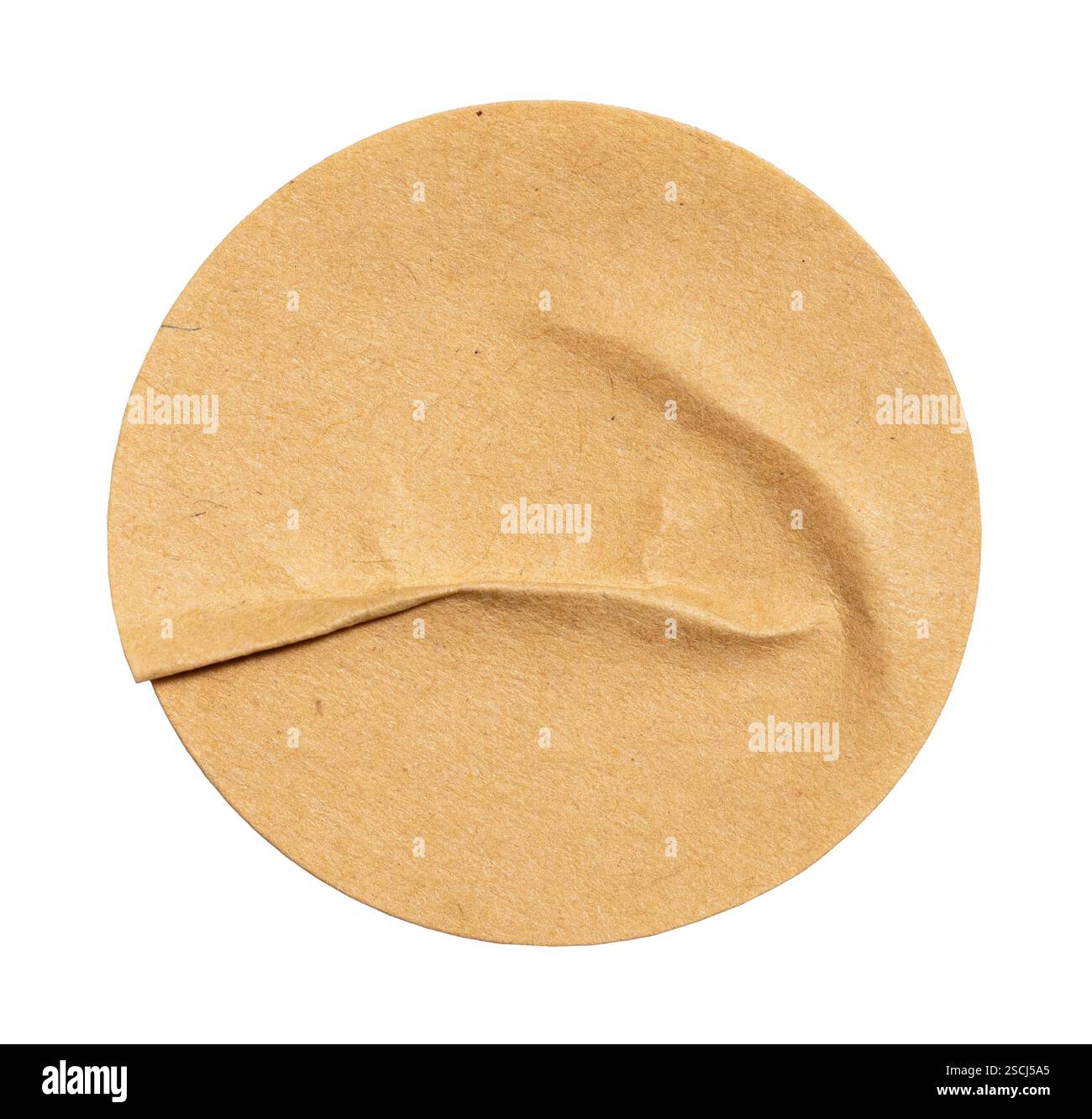 Blank craft round crumpled paper promotion sticker label cutout ...