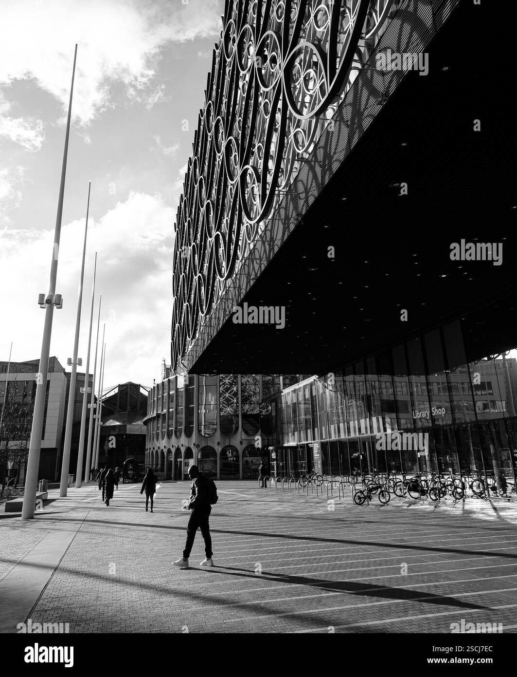 Birmingham library in centenary square Black and White Stock Photos ...