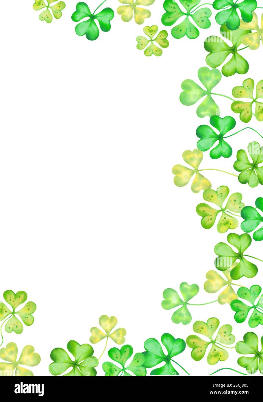 Vertical frame of shamrock, four leaf clover for St. Patrick's Day ...
