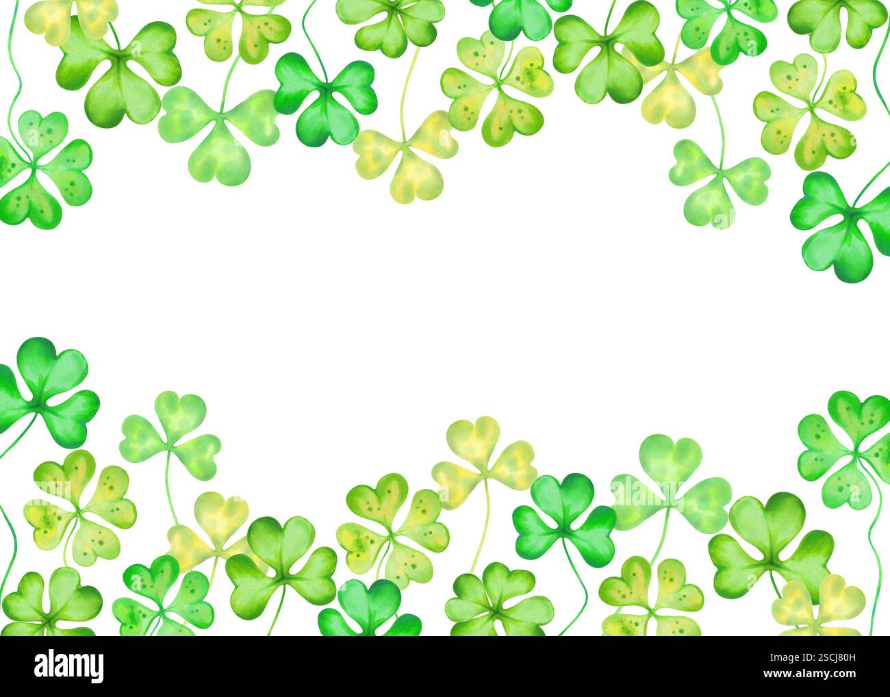 Horizontal frame of shamrock, four leaf clover for St. Patrick's Day ...