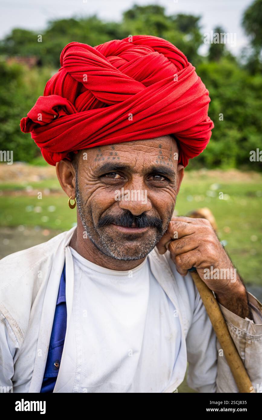 A herder from the Rabari community, Gujarat, India Stock Photo - Alamy