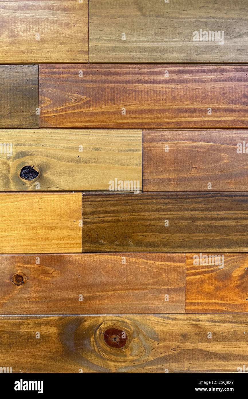 Wall paneling texture background.Layered wood plank wall in different ...
