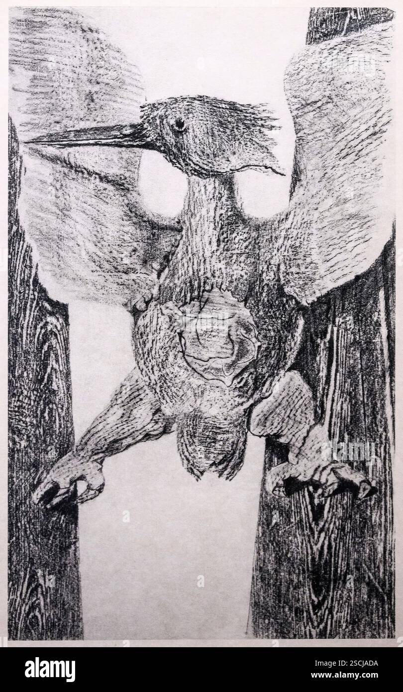 MAX ERNST, (1891-1976) Title: L'origine de la pendule, The origen of ...