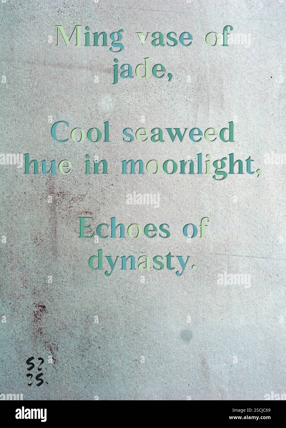 Ming vase of jade, Cool seaweed hue in moonlight, Echoes of dynasty ...