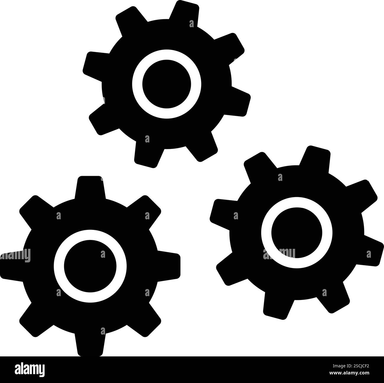 Cogwheel vector icon design Black and White Stock Photos & Images - Alamy