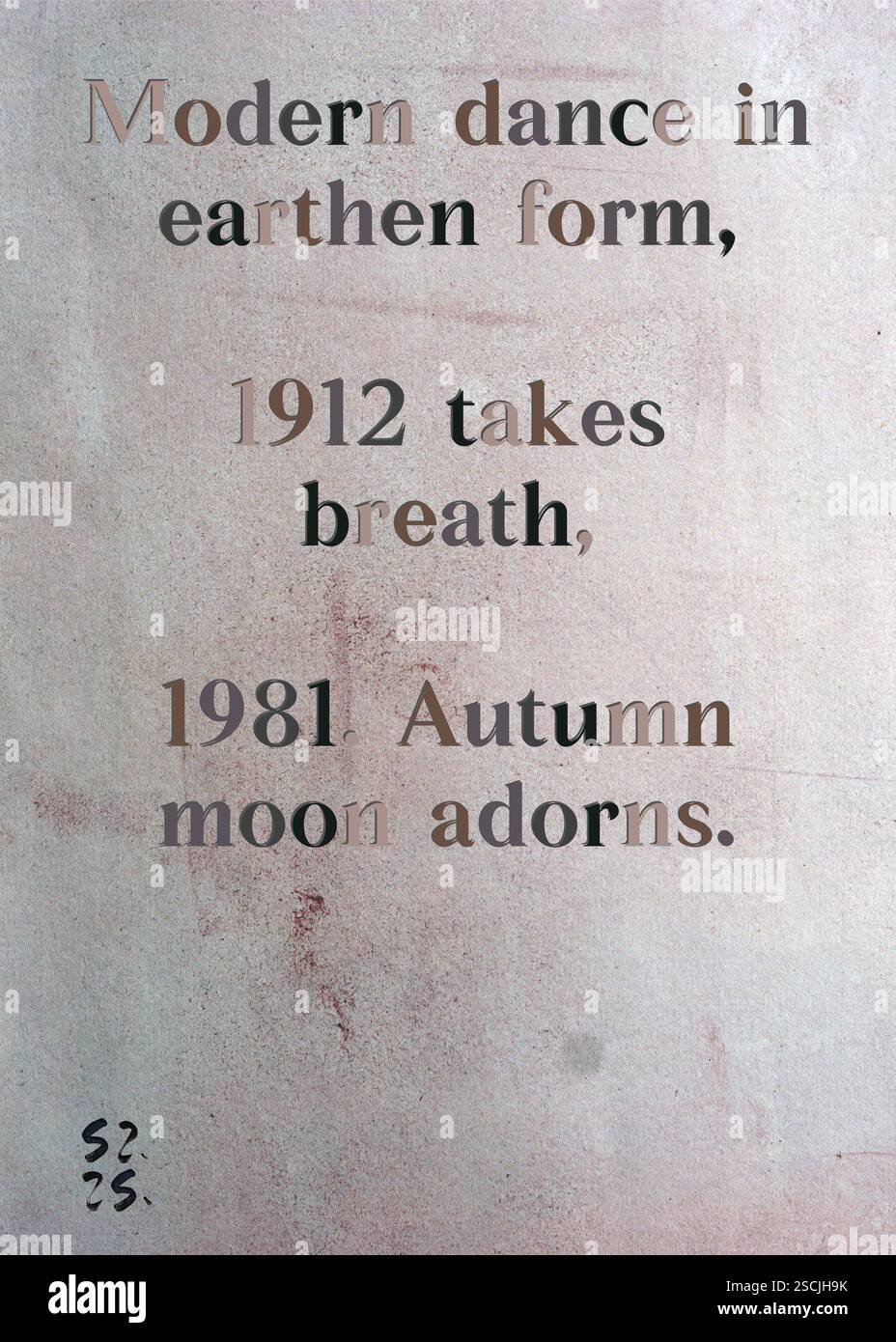 Modern dance in earthen form, 1912 takes breath, 1981. Autumn moon ...