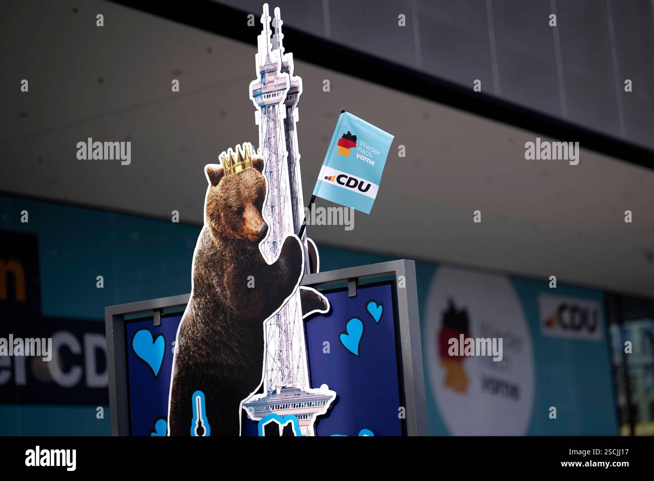 CDU Parteitag DEU, Deutschland, Germany, Berlin, 03.02.2025 Fahne ...