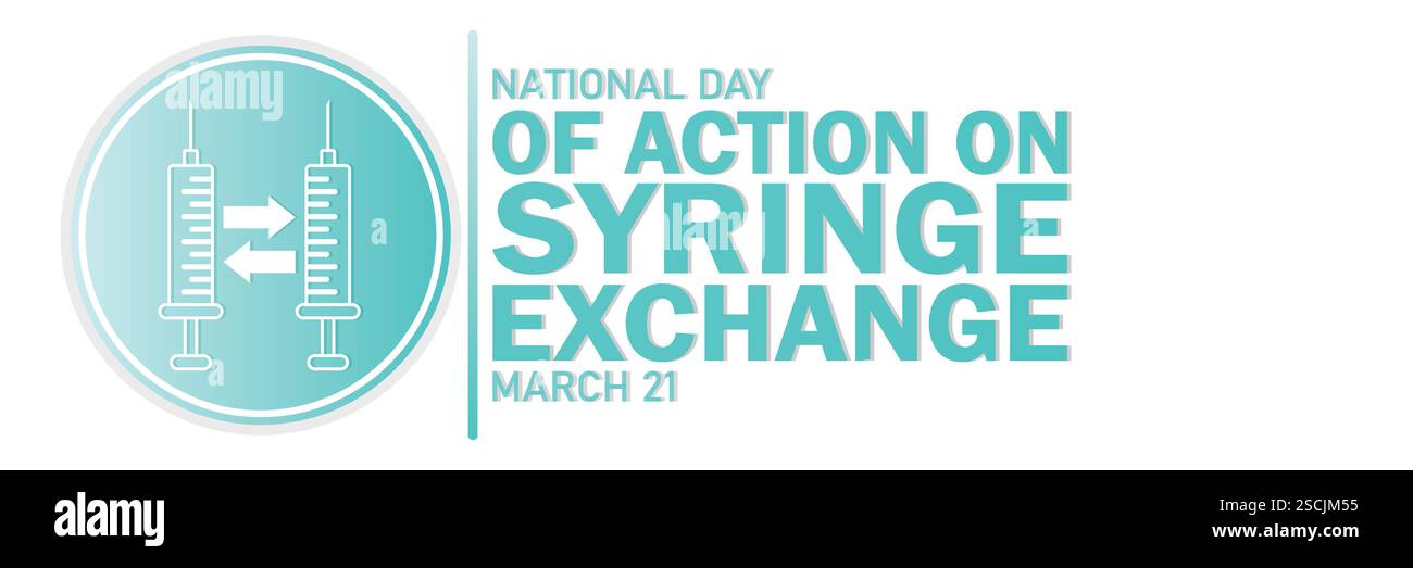 National Day of Action on Syringe Exchange abstract background. March ...