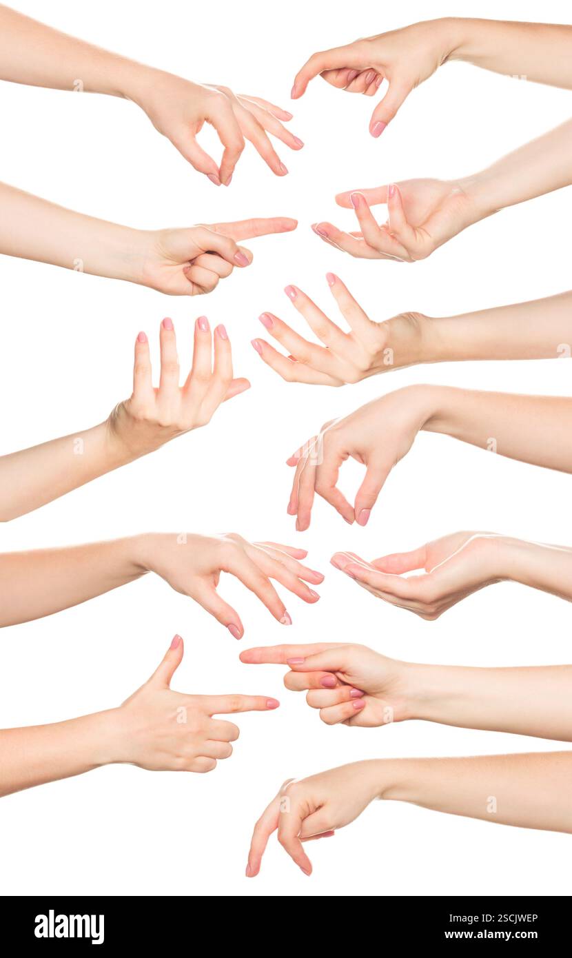 Various hand gestures displaying movement in an artistic composition ...