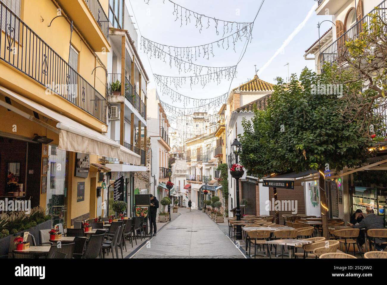 Old town historic city center of Spanish Costa del Sol tourist ...