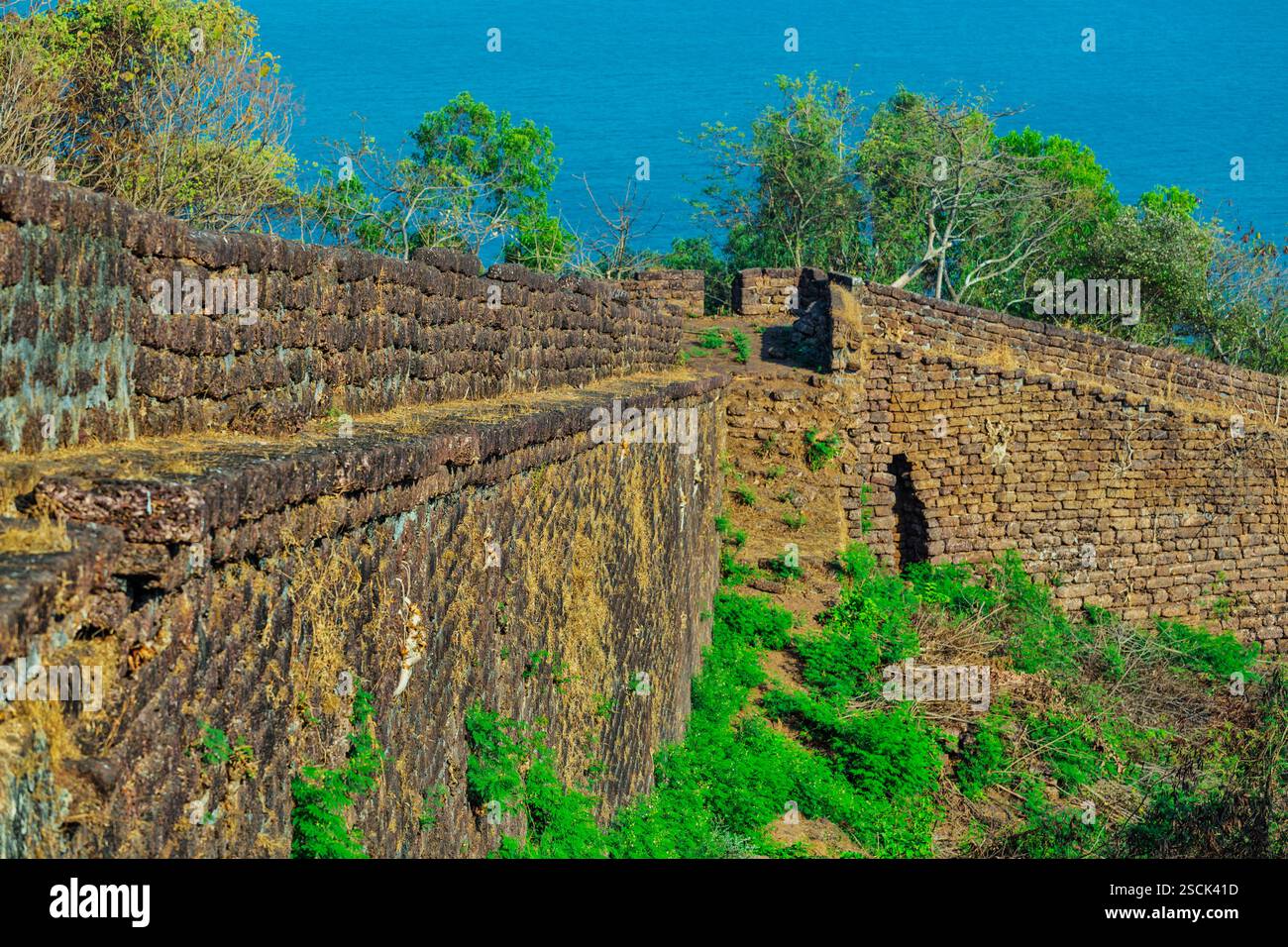 CANDOLIM, GOA, INDIA - 4 MARCH 2017: Ancient Fort Aguada and lighthouse ...