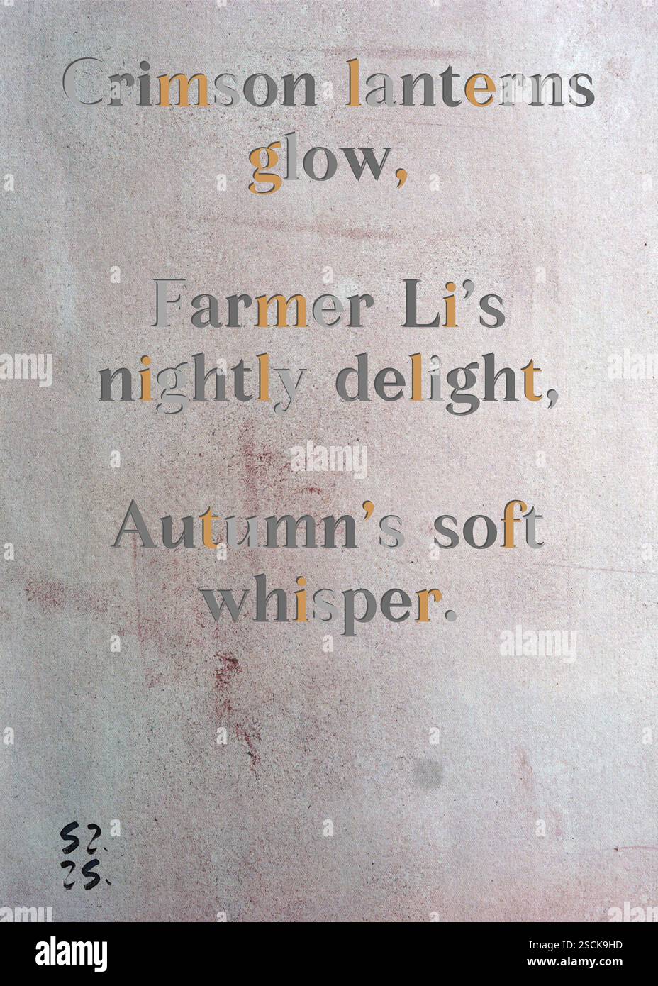 Crimson lanterns glow, Farmer Li's nightly delight, Autumn's soft ...