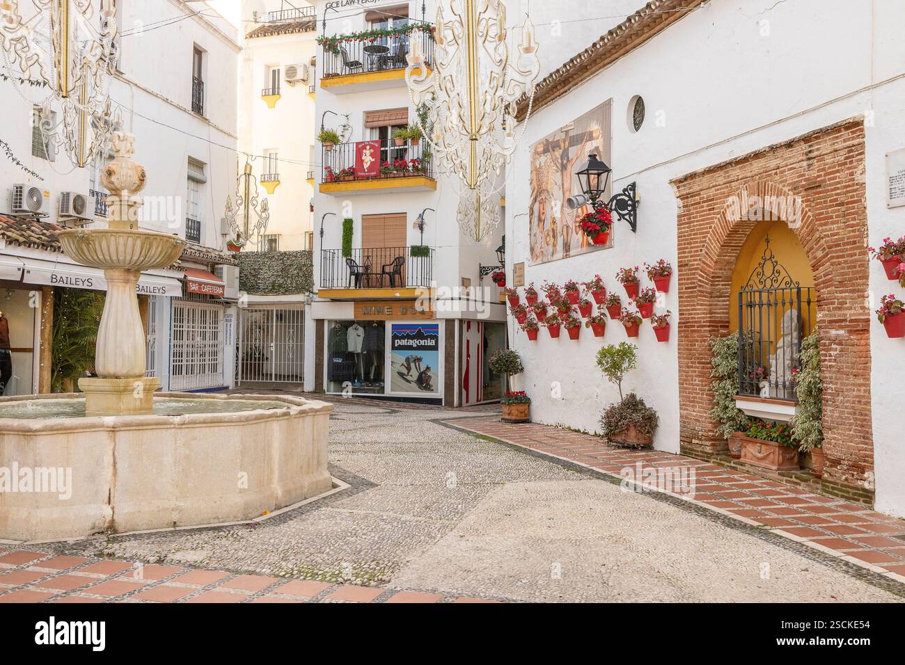 Old town historic city center of Spanish Costa del Sol tourist ...