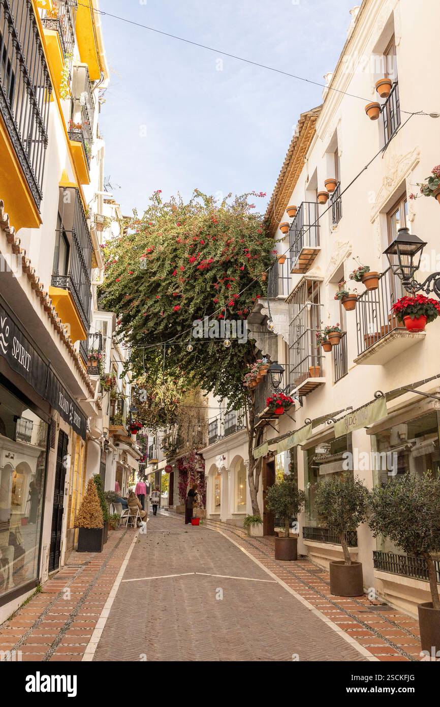 Old town historic city center of Spanish Costa del Sol tourist ...