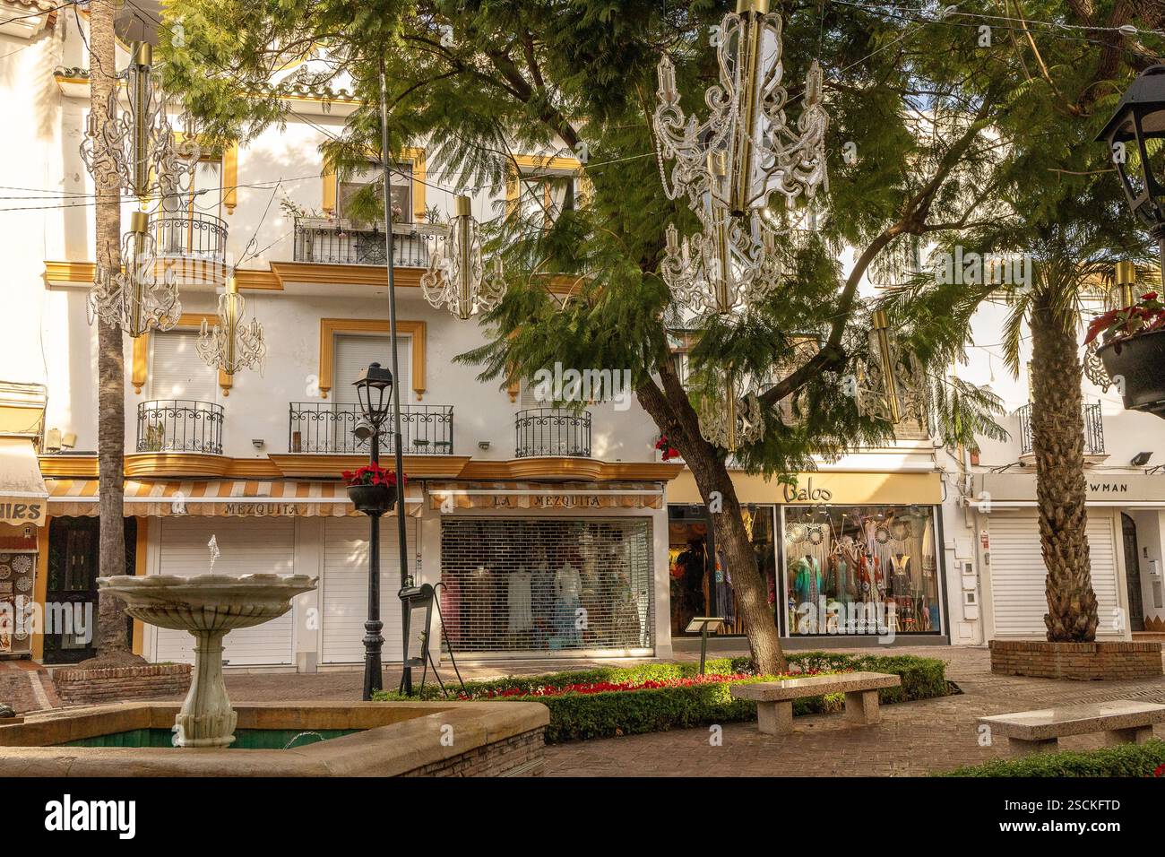 Old town historic city center of Spanish Costa del Sol tourist ...
