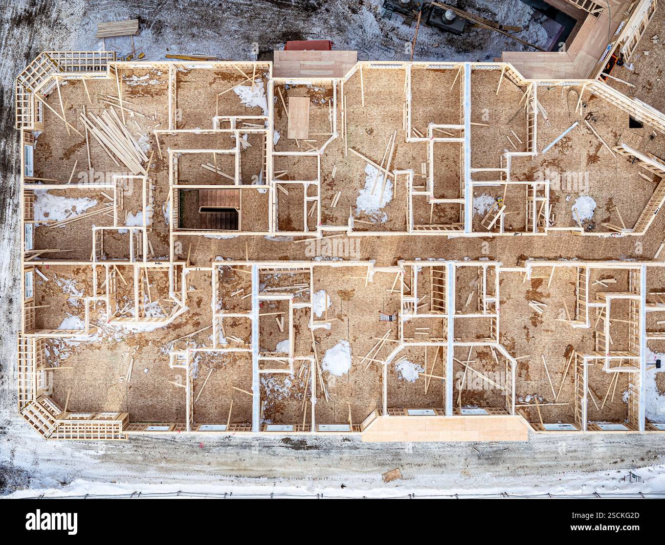 Floor plan of a building with a lot of unfinished wood. The floor plan ...