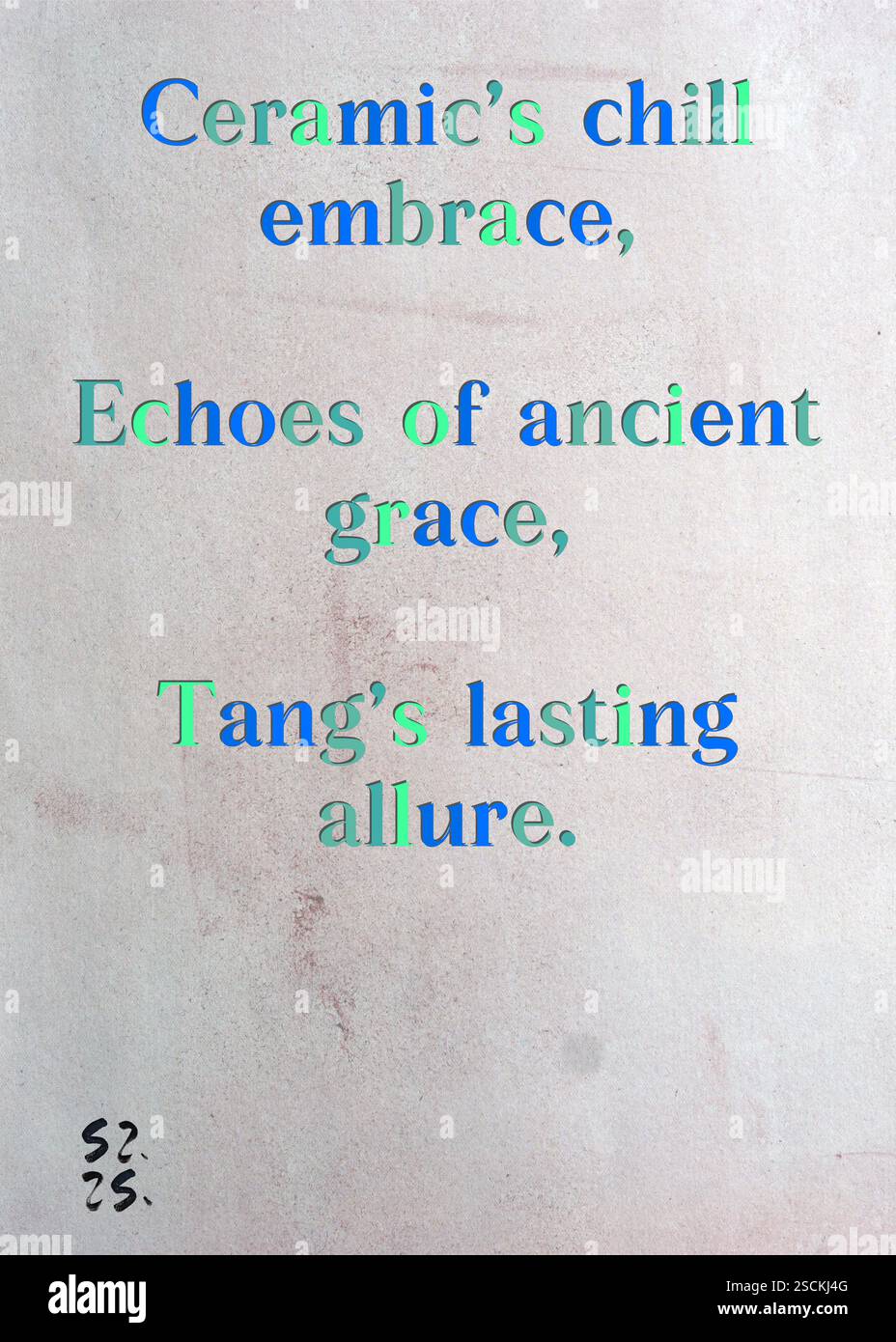 Ceramic's chill embrace, Echoes of ancient grace, Tang's lasting allure ...