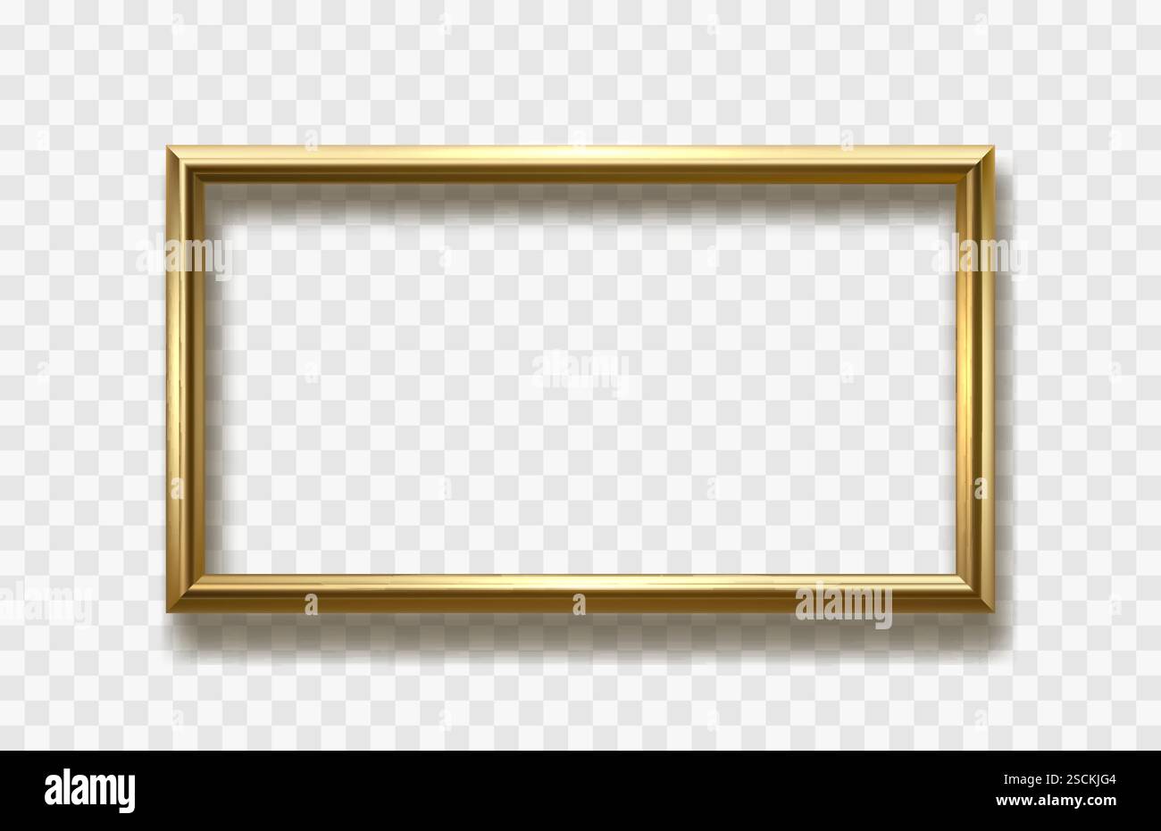 Frame gold, show signboard, transparent background. Vector illustration ...