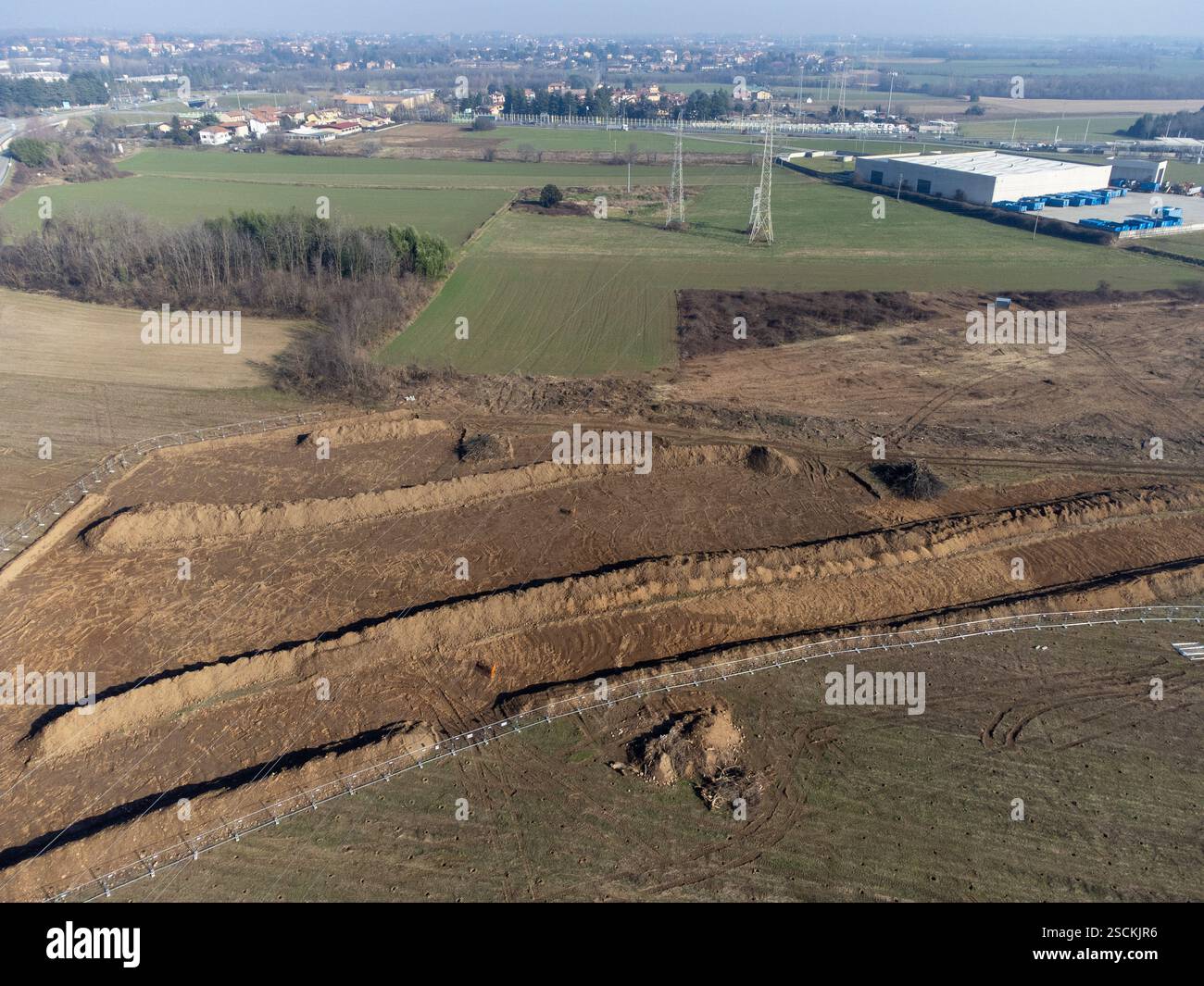 Construction sites for the Pedemontana Lombardia motorway begin. Arcore ...