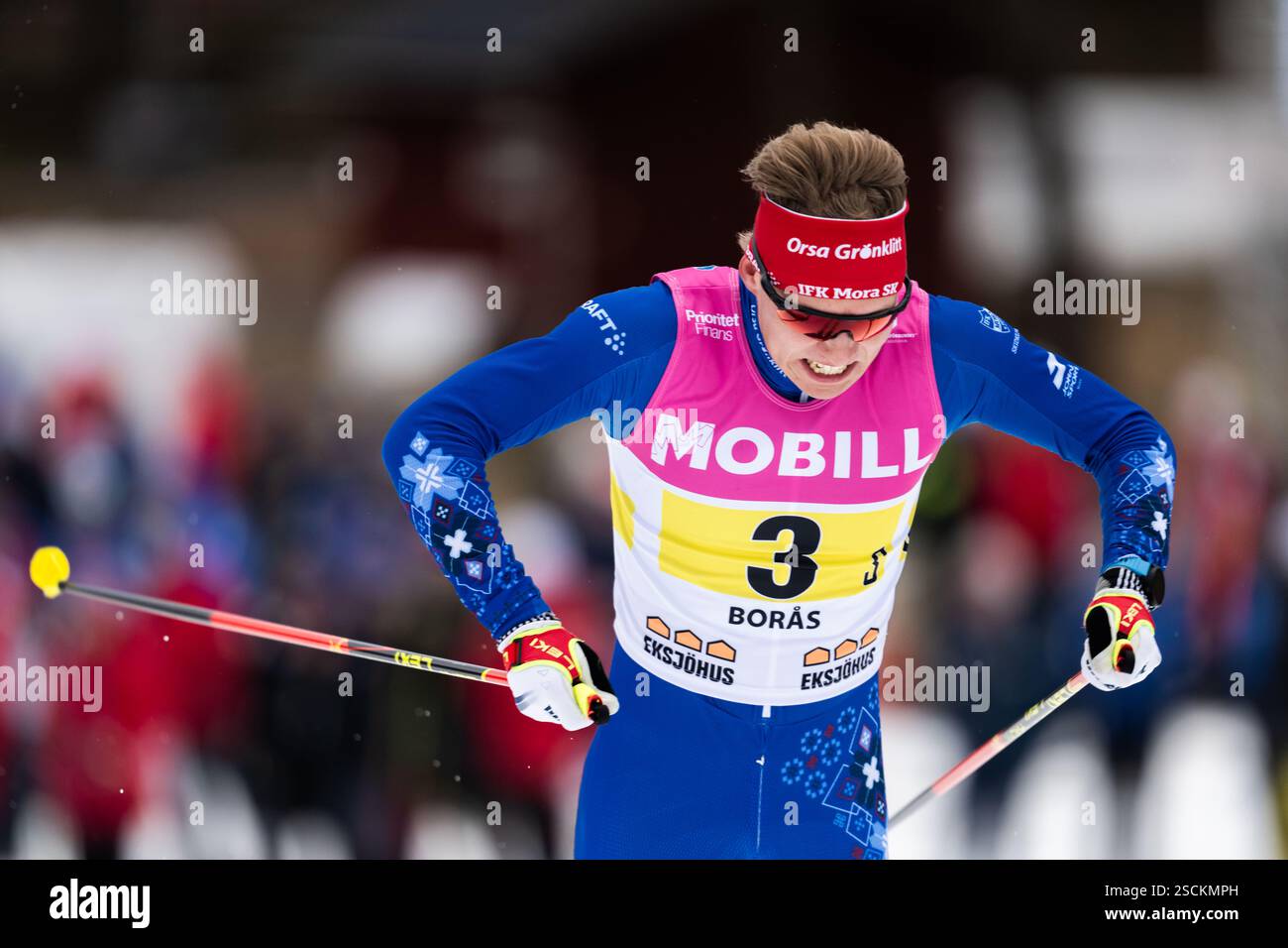 Borås, Sweden 07/02/2025, Gustav Berglund, IFK Mora SK, tävlar i ...
