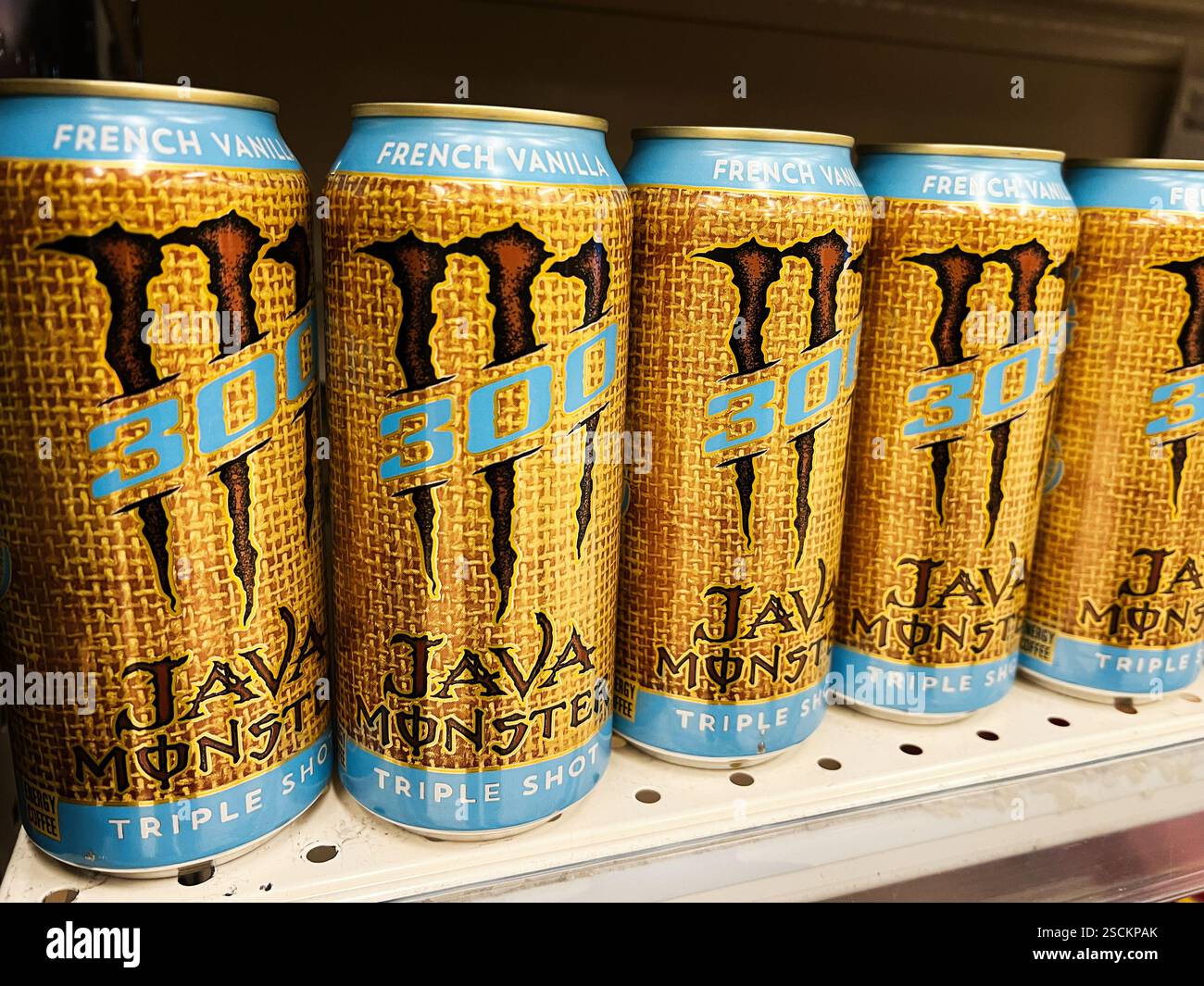 Kyiv, Ukraine - February 04, 2025: French vanilla Monster flavored ...