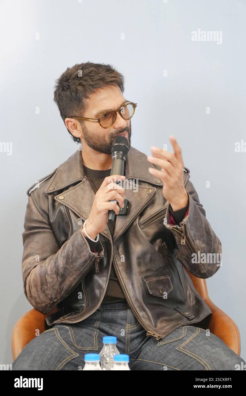 NEW DELHI, INDIA - JANUARY 28: Bollywood actor Shahid Kapoor and his ...