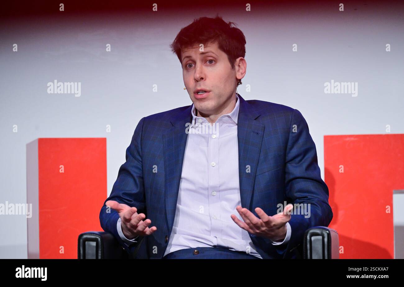 07 February 2025, Berlin: Sam Altman, co-founder and CEO of OpenAI ...