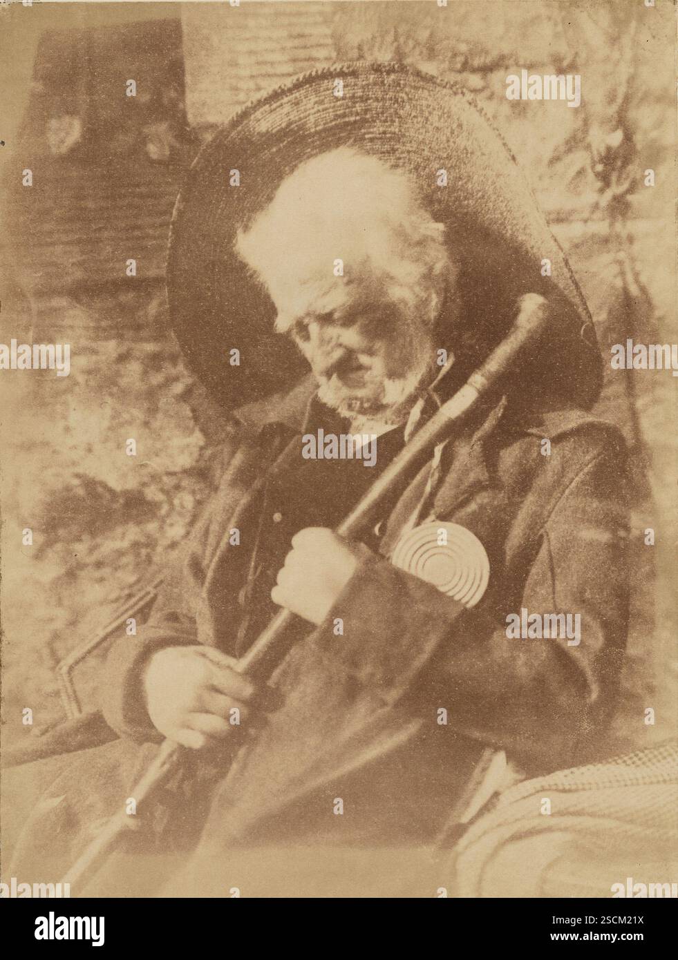 John Henning as Edie Ochiltree, 1846-1847. A portrait of an older man ...