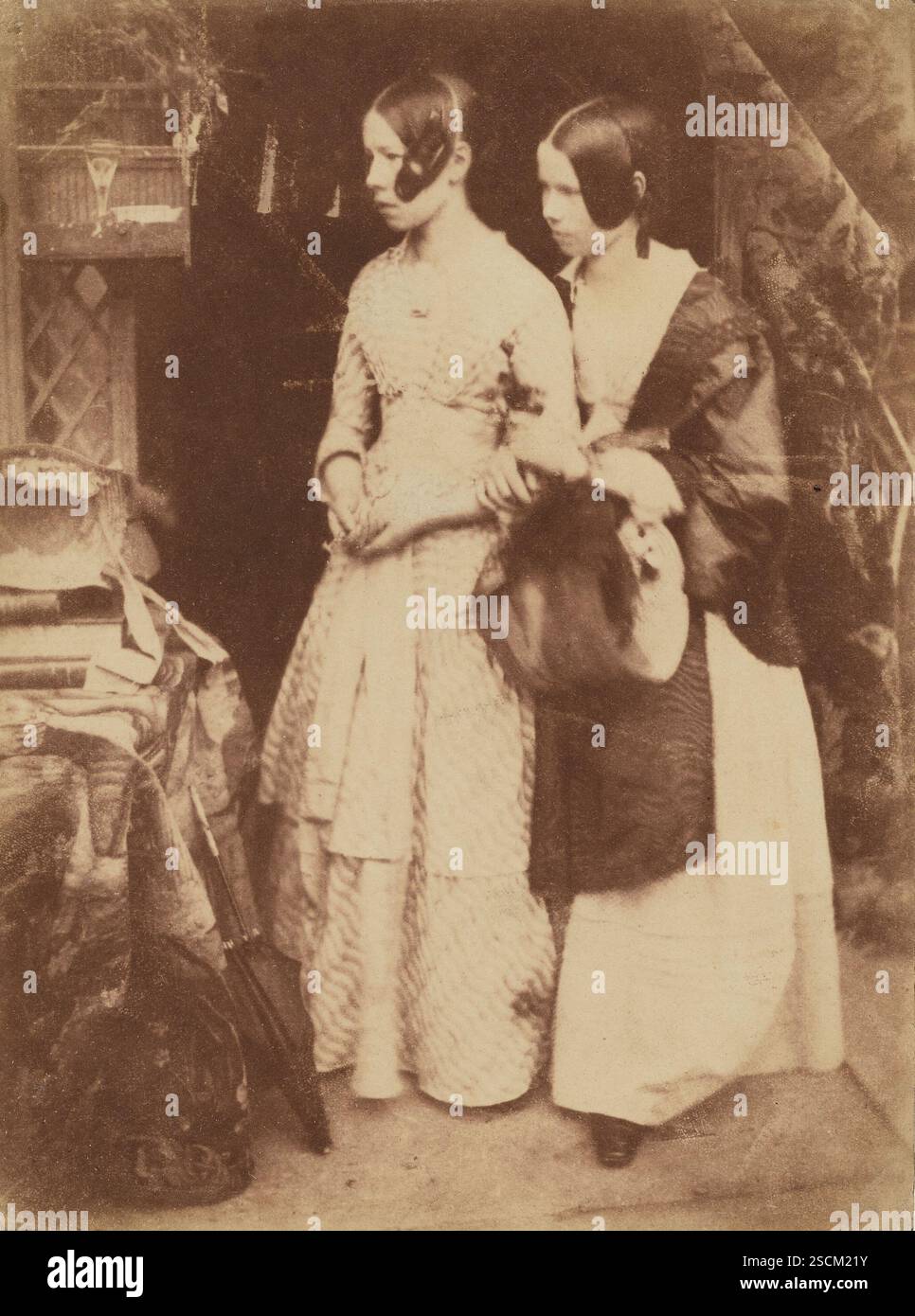 Miss Ellen and Miss Agnes Milne, 1843-1848. A portrait of two girls ...