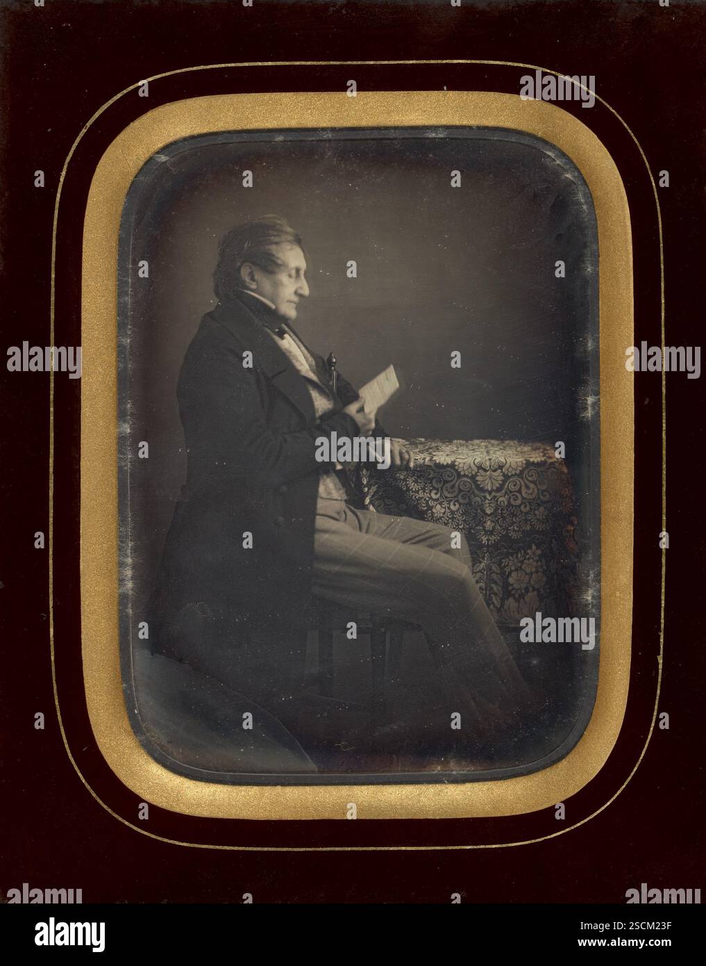 Self-portrait of Jean-Gabriel Eynard, about 1850. Eynard is seated at a ...