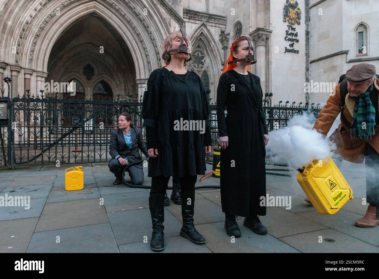 London, UK. 29th January, 2025. Three women are pictured wearing Scold ...