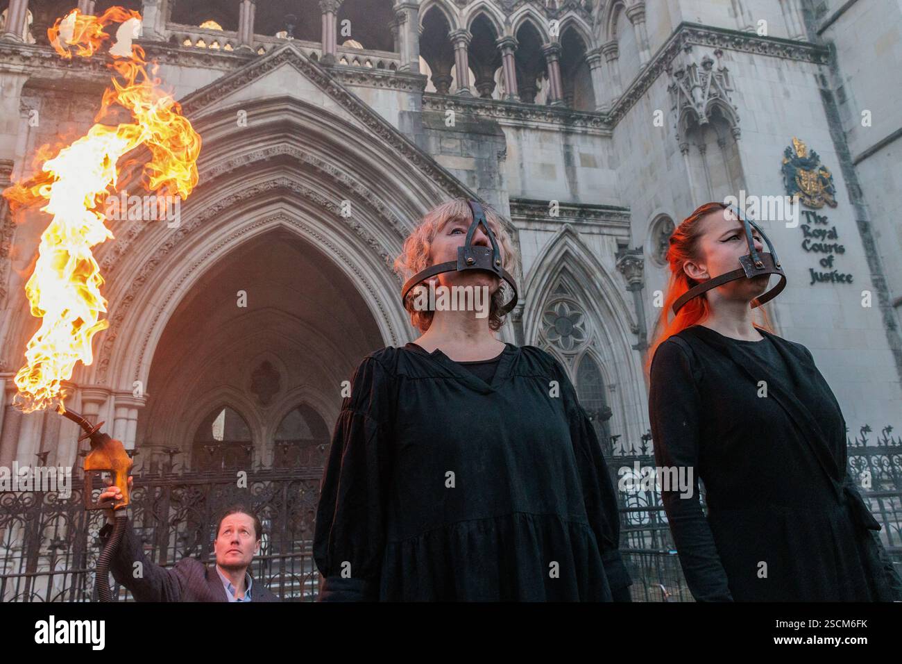 London, UK. 29th January, 2025. Two women are pictured wearing Scold’s ...
