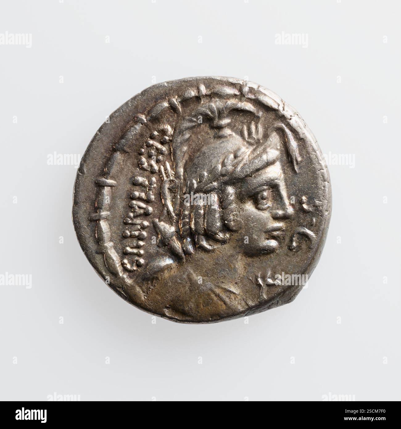 Denarius, 1st century B.C. Additional Info: Obverse: Draped bust right ...