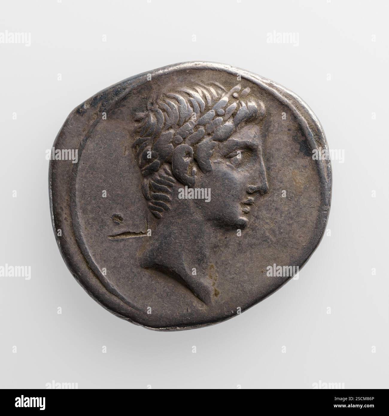 Denarius, about 30 B.C. Additional Info: The head on the front and the ...