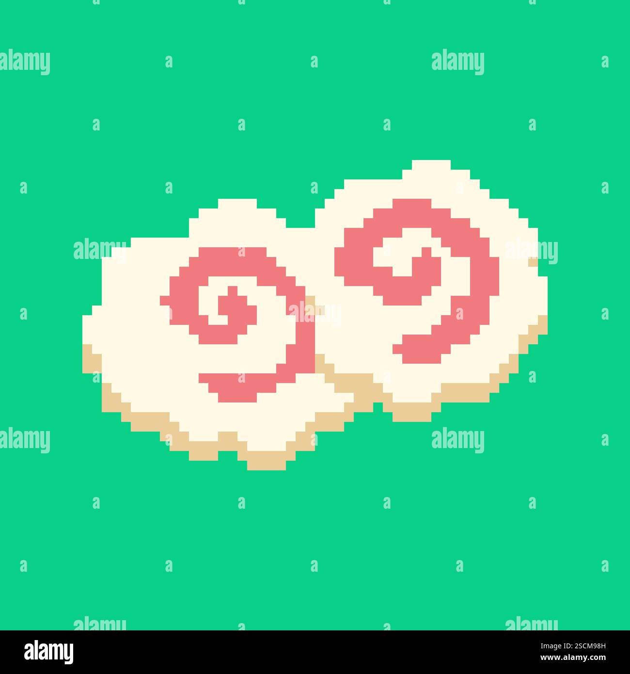 Pixel art narutomaki, Japanese food. Vector illustration Stock Vector ...