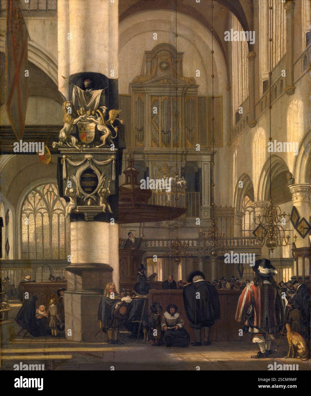 Interior of the Protestant Church, mid-late 17th century Stock Photo ...