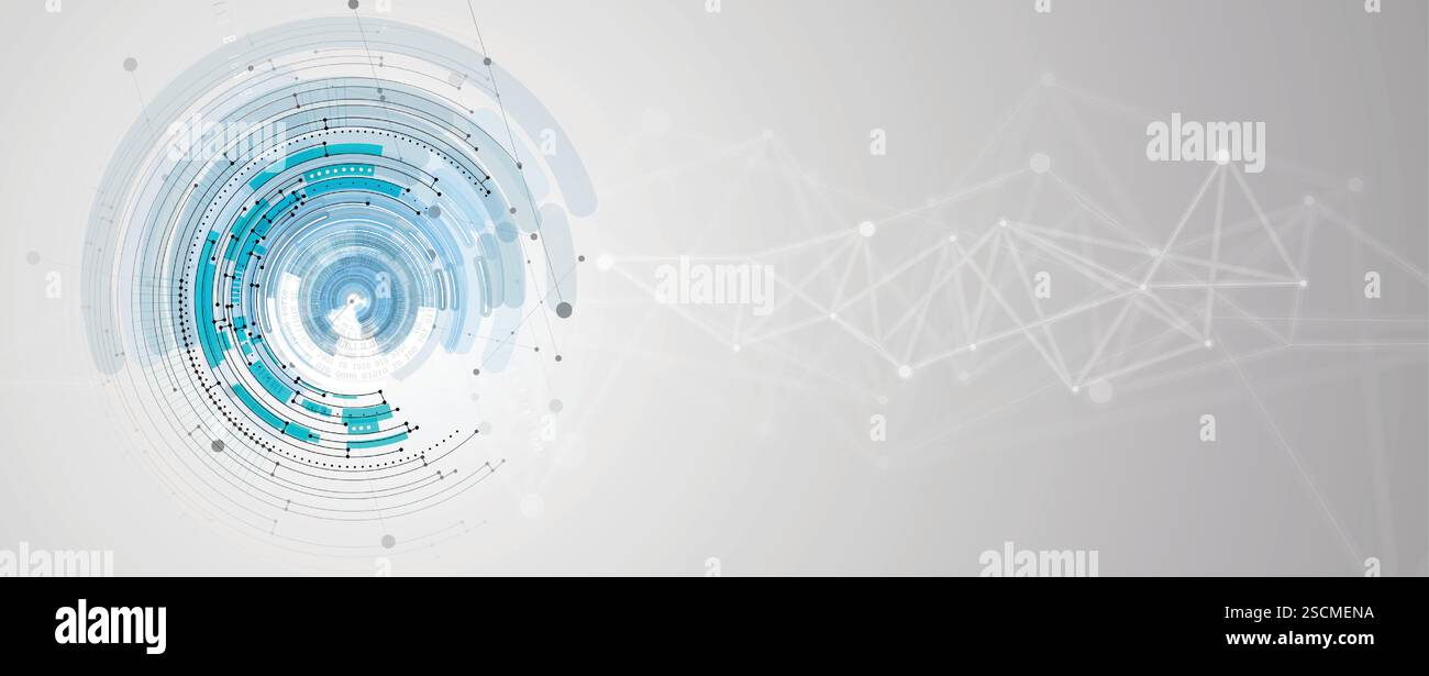 Abstract Artificial intelligence. Cloud computing. Machine learning. Technology web background ...