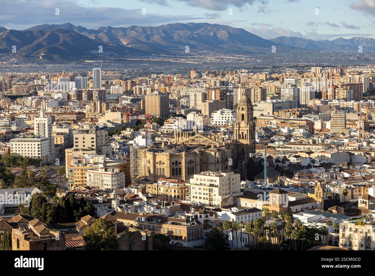 Mediterranean Spanish Costa del Sol capital city of Malaga Stock Photo ...