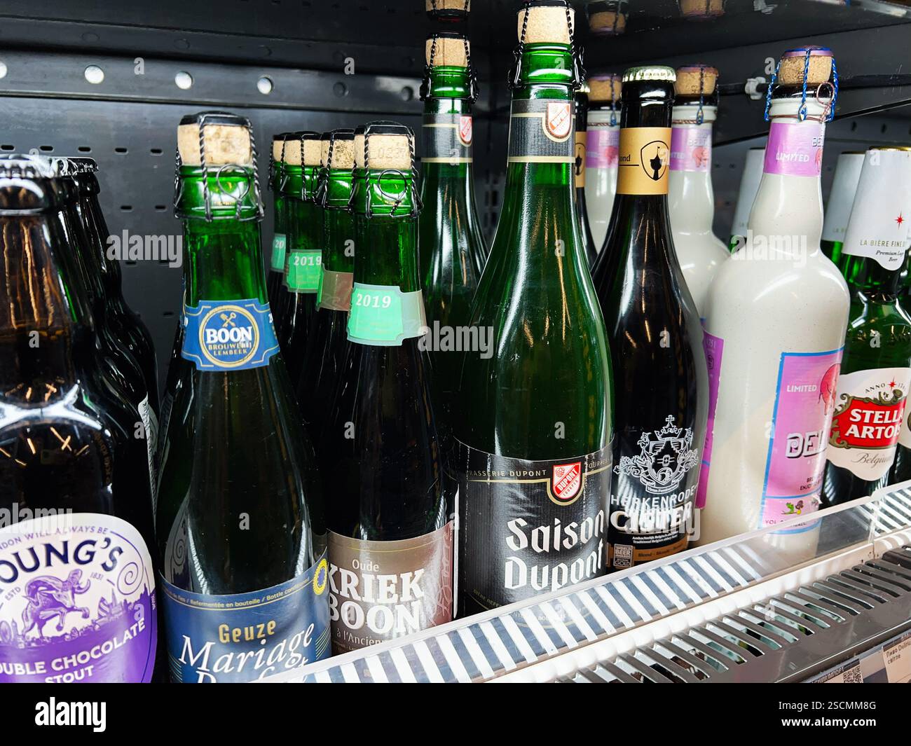 Kyiv, Ukraine - February 04, 2025: Various brands and styles of beer ...