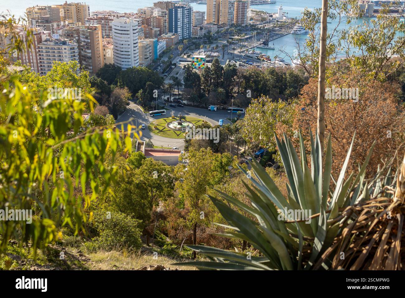 Mediterranean Spanish Costa del Sol capital city of Malaga Stock Photo ...