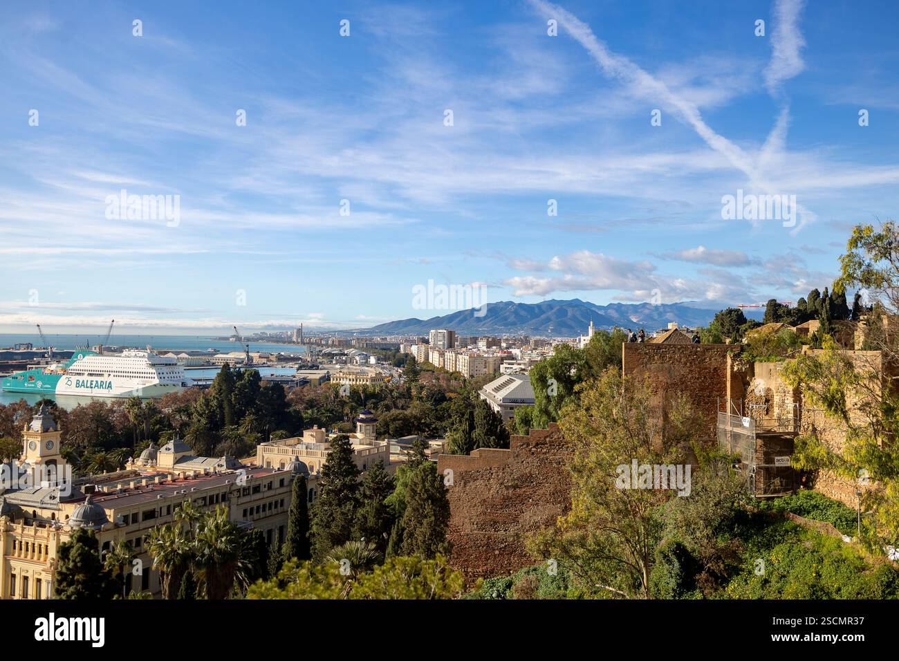 Mediterranean Spanish Costa del Sol capital city of Malaga Stock Photo ...