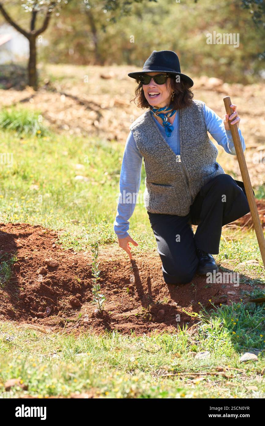 Granada. Spain. 20250207, Maribel Verdu attends a plantation of holm ...