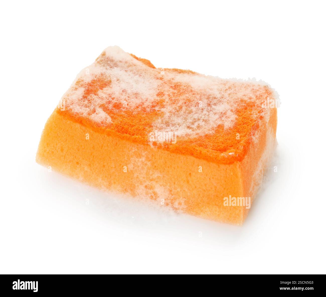 One sponge with foam isolated on white Stock Photo - Alamy