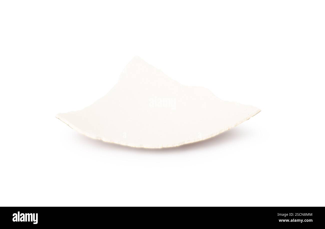 One piece of broken eggshell isolated on white Stock Photo - Alamy