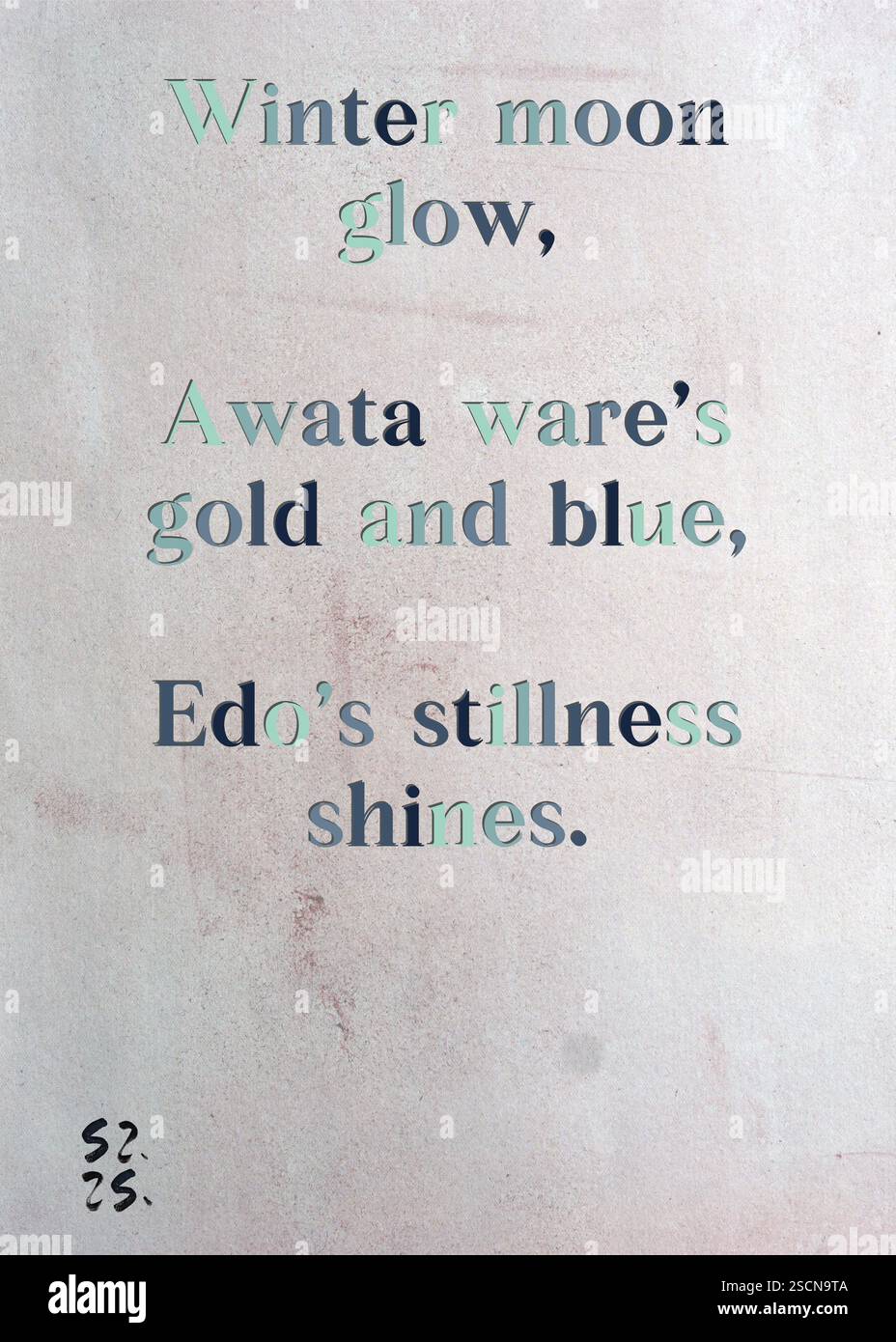 Winter moon glow, Awata ware's gold and blue, Edo's stillness shines ...