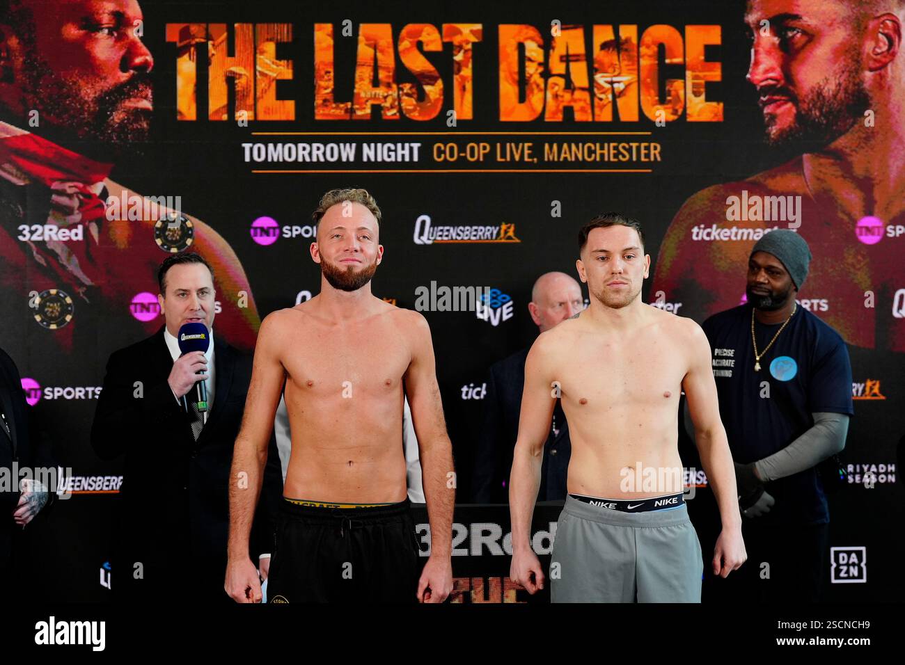 Walter Fury (left) and Joe Hardy during the weigh-in at the National ...