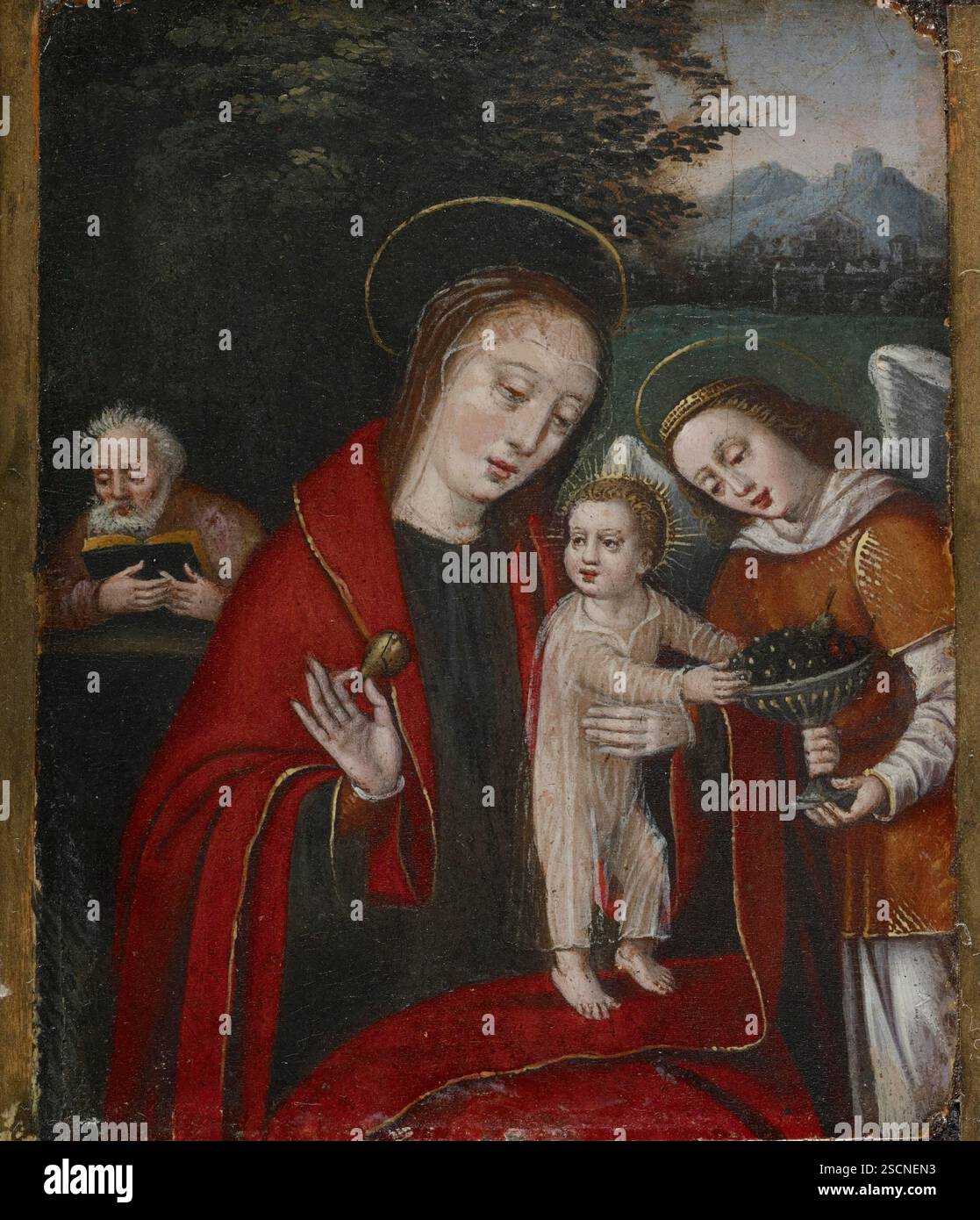 Holy Family with an Angel, about 1540 Stock Photo - Alamy